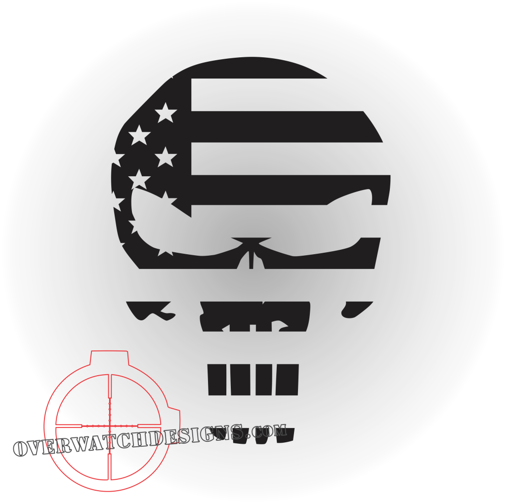 Punisher Skull with American Flag - Overwatch Designs