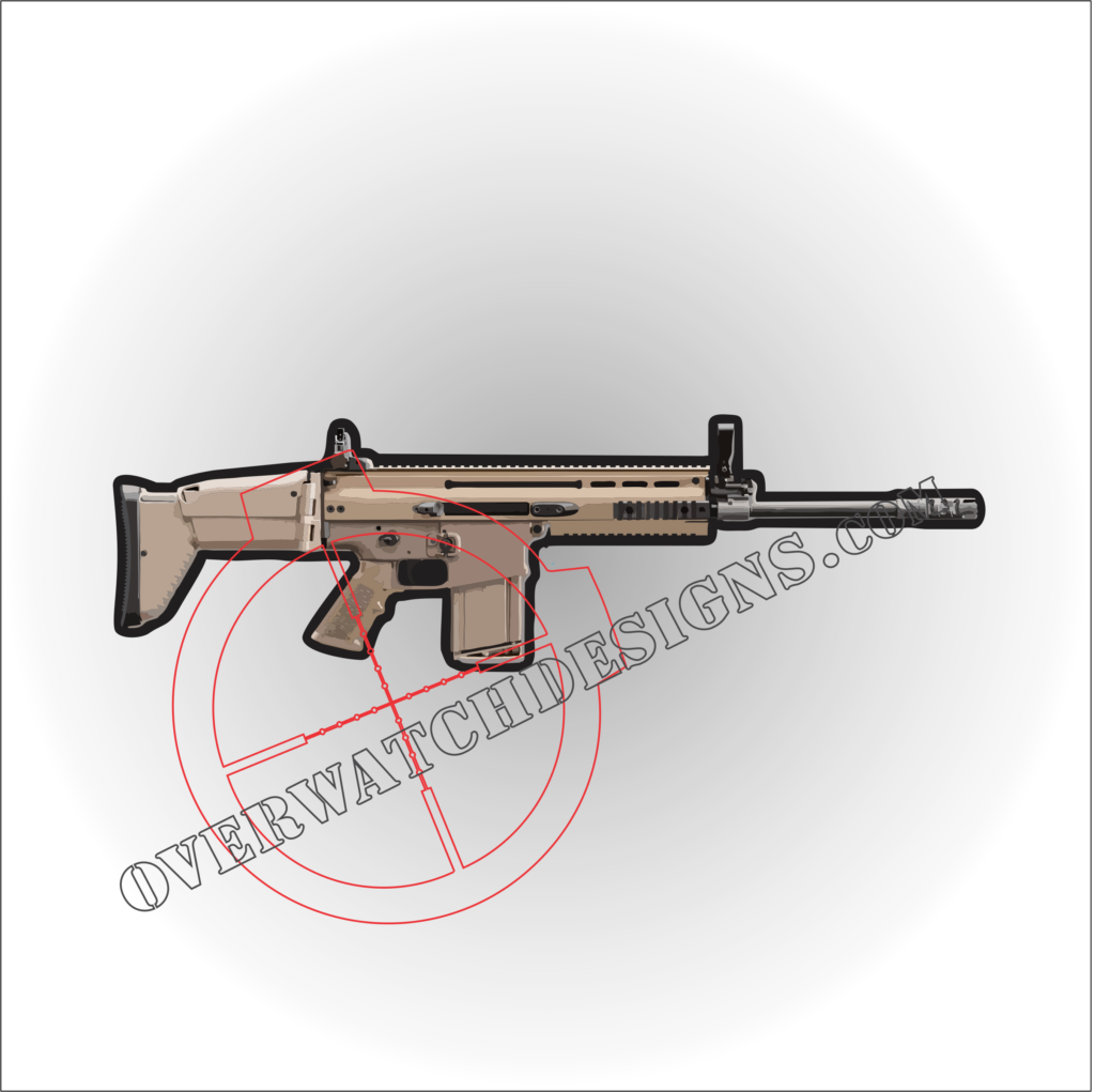 SCAR Rifle Sticker - Overwatch Designs